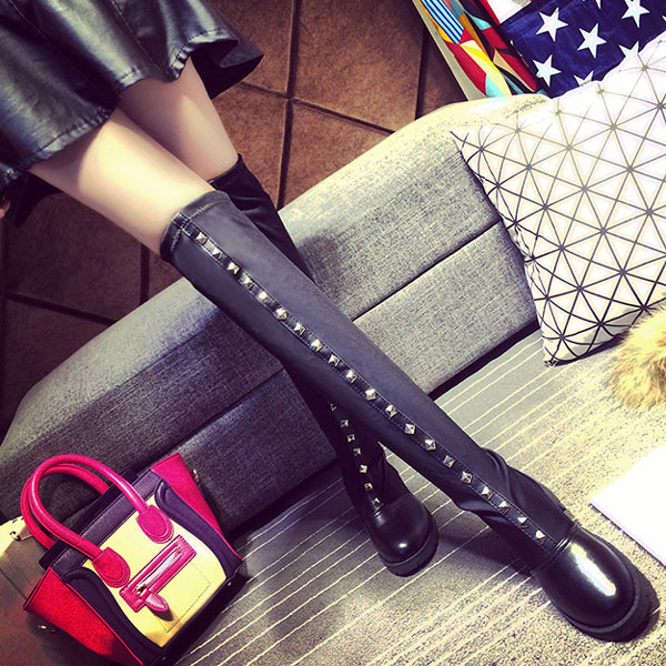 Rivet High Leather Boots on Luulla