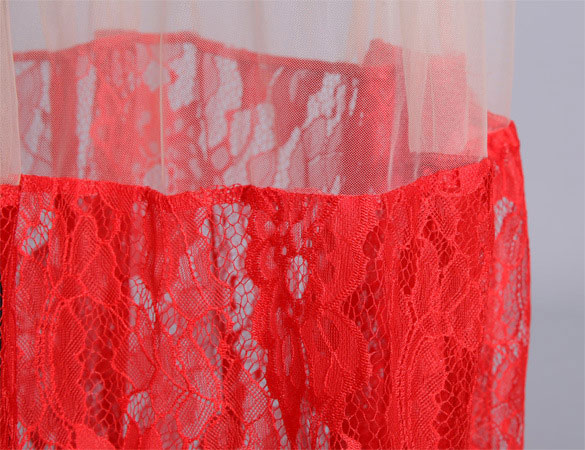 Red Long Lace Dress on Luulla