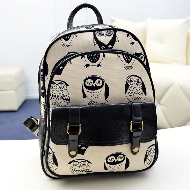 Leisure Fresh Owl Cartoon School Backpack on Luulla