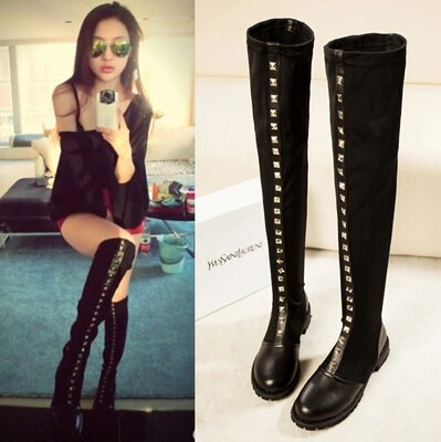 Rivet High Leather Boots on Luulla