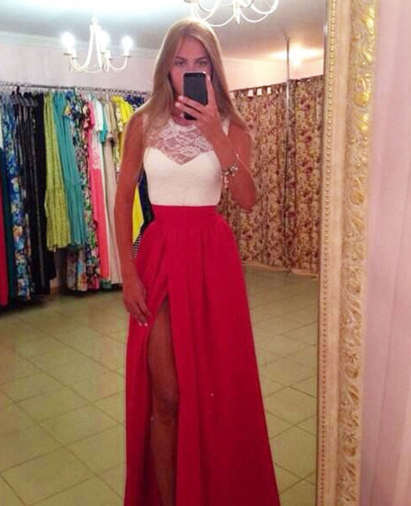 Sexy Lace Tall Waist Slit Dress on Luulla